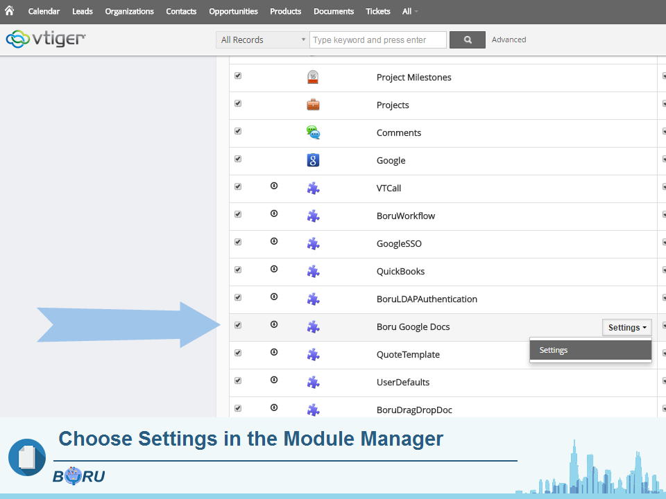 Vtiger Google Drive Integration - Boru Inc.